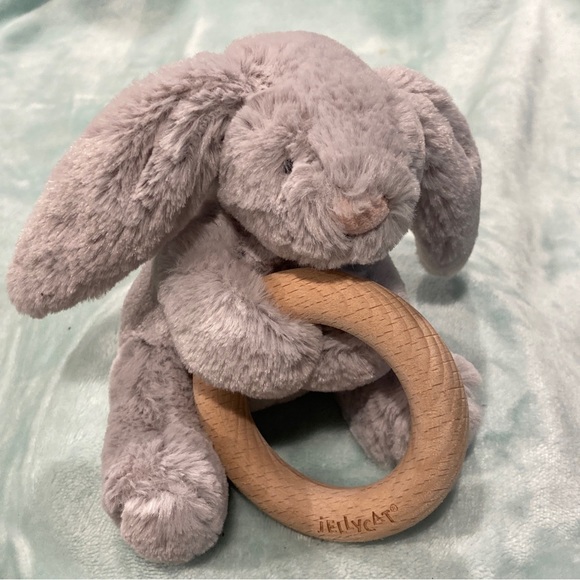 Jellycat | Toys | Euc Jellycat Bashful Gray Bunny Rabbit Plush Rattle W ...